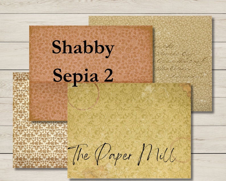 Shabby Sepia Papers Junk Journal Kit, Grungy Vintage Printable Ephemera ...