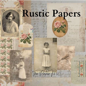 Vintage Rustic Papers Printable Collection - Digital Download - Antique ...