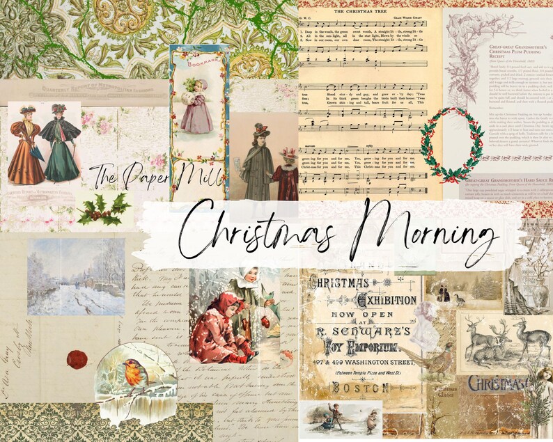 Christmas Morning Vintage Printable Collection - Digital Download ...