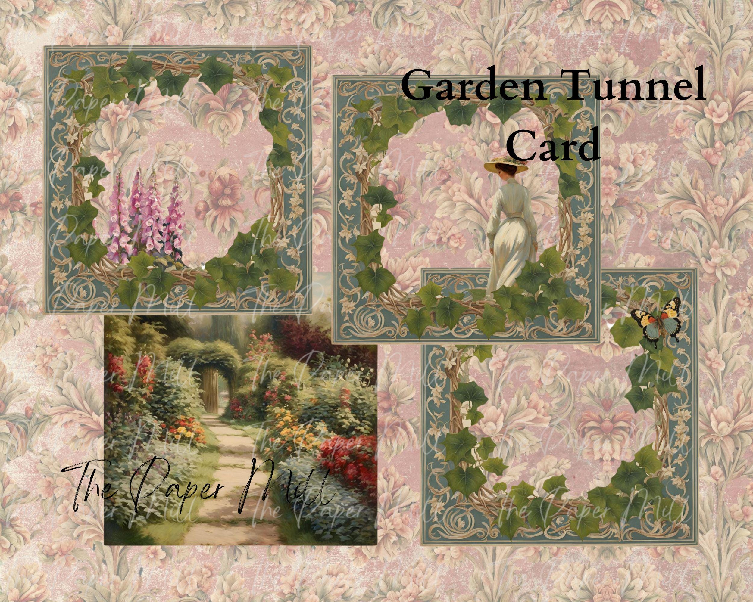 Tunnel Book, Peep Show Box, DIY Summer Garden Card, Vintage Paper ...