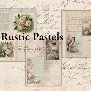 Vintage Rustic Pastels Printable Collection Digital Download Antique ...