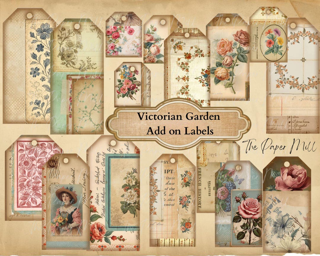 Victorian Garden Botanical Printable Collection Add on Label Kit ...