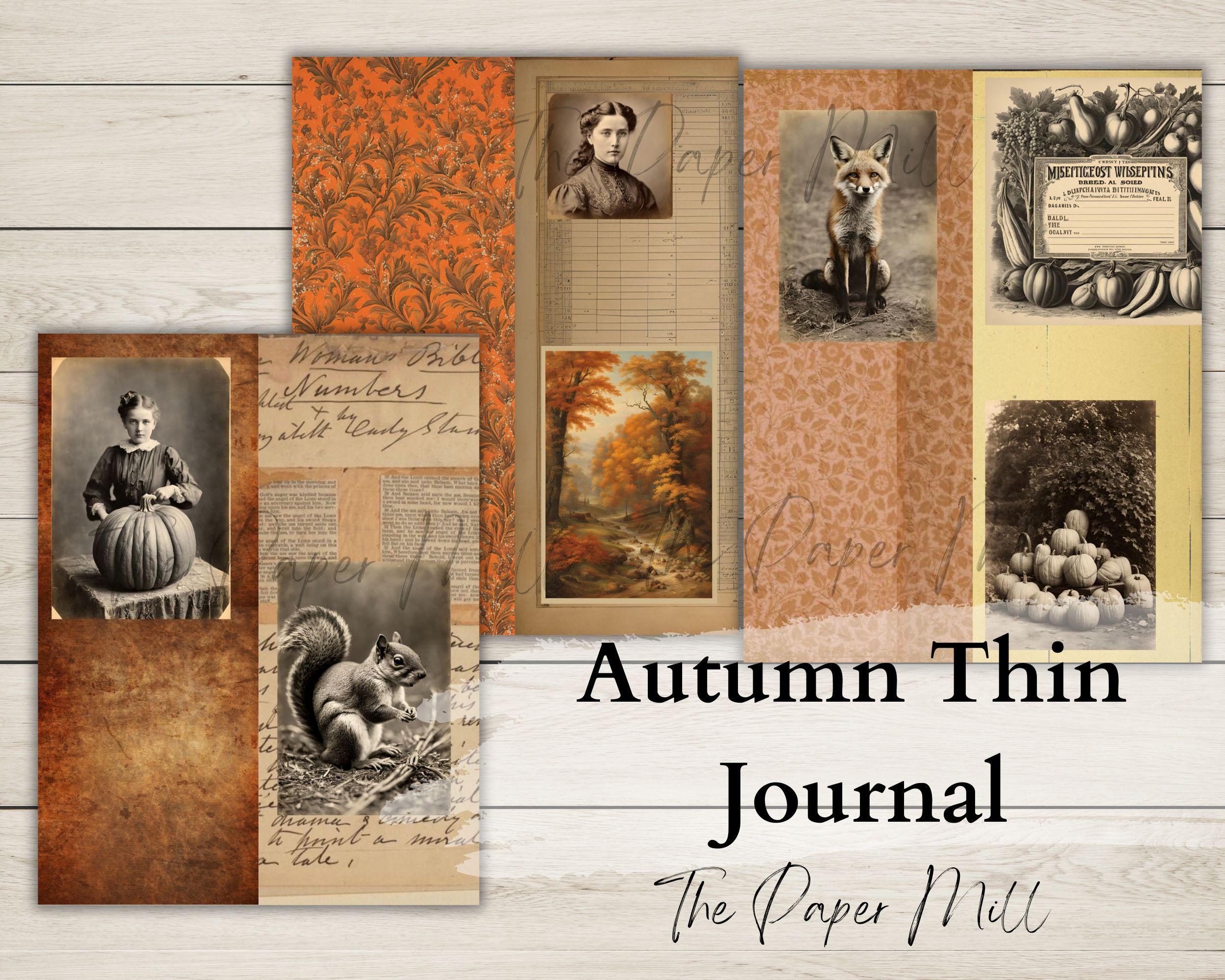 Printable Fall Autumn Thin Journal Kit, Printable Papers, Digital ...