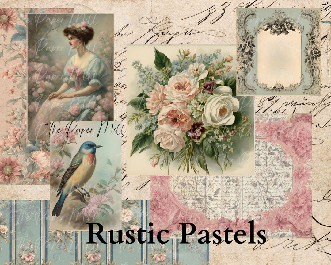 Vintage Rustic Pastels Printable Collection - Digital Download ...