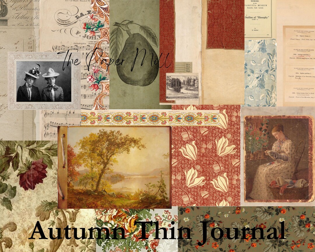 Printable Fall Autumn Thin Journal Kit, Printable Papers, Digital ...