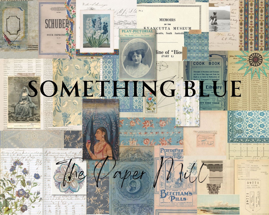 Vintage Something Blue Journal, Printable, Digital Download, Collage ...