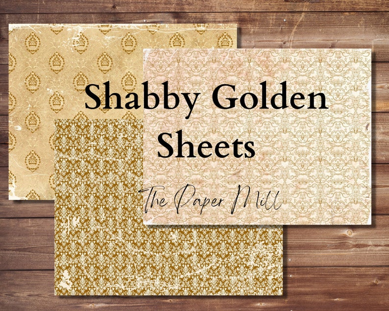 Shabby Golden Papers Junk Journal Kit, Grungy Vintage Printable ...