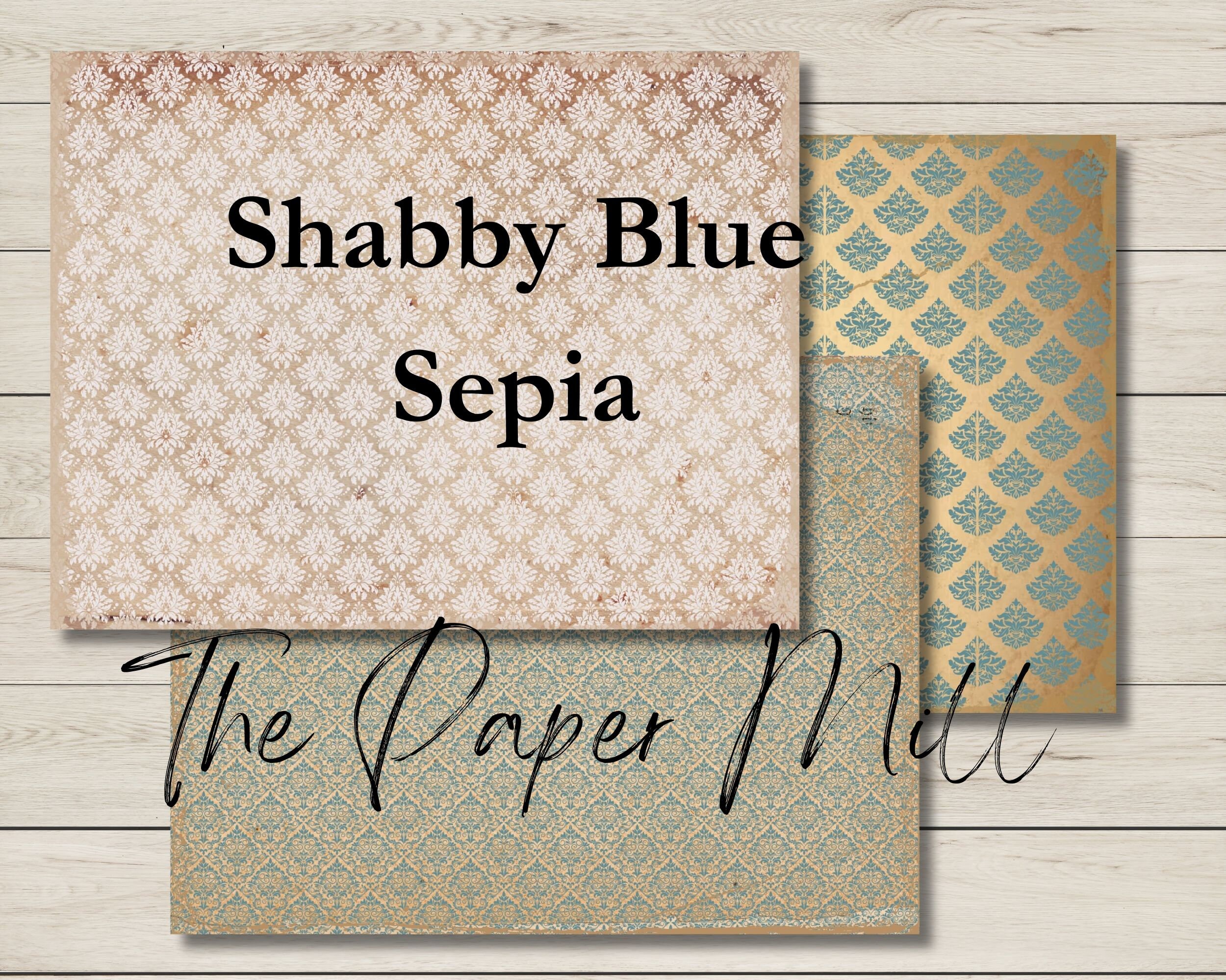 Shabby Blue Sepia Papers Junk Journal Kit, Grungy Vintage Printable ...