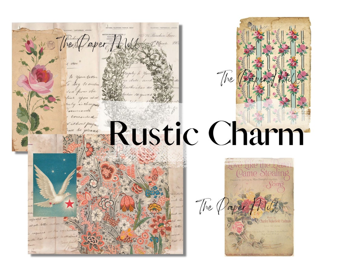 Vintage Rustic Printable Collection - Digital Download - Antique Papers ...