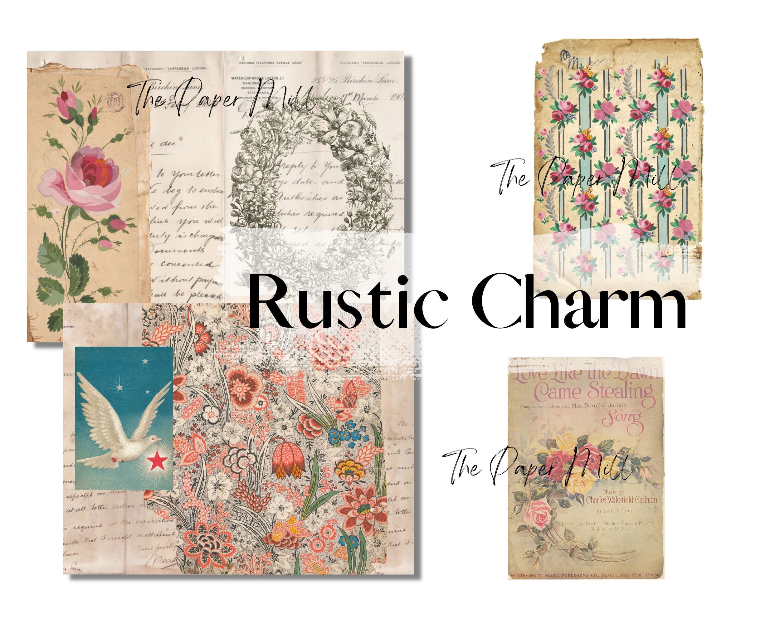 Vintage Rustic Printable Collection - Digital Download - Antique Papers ...