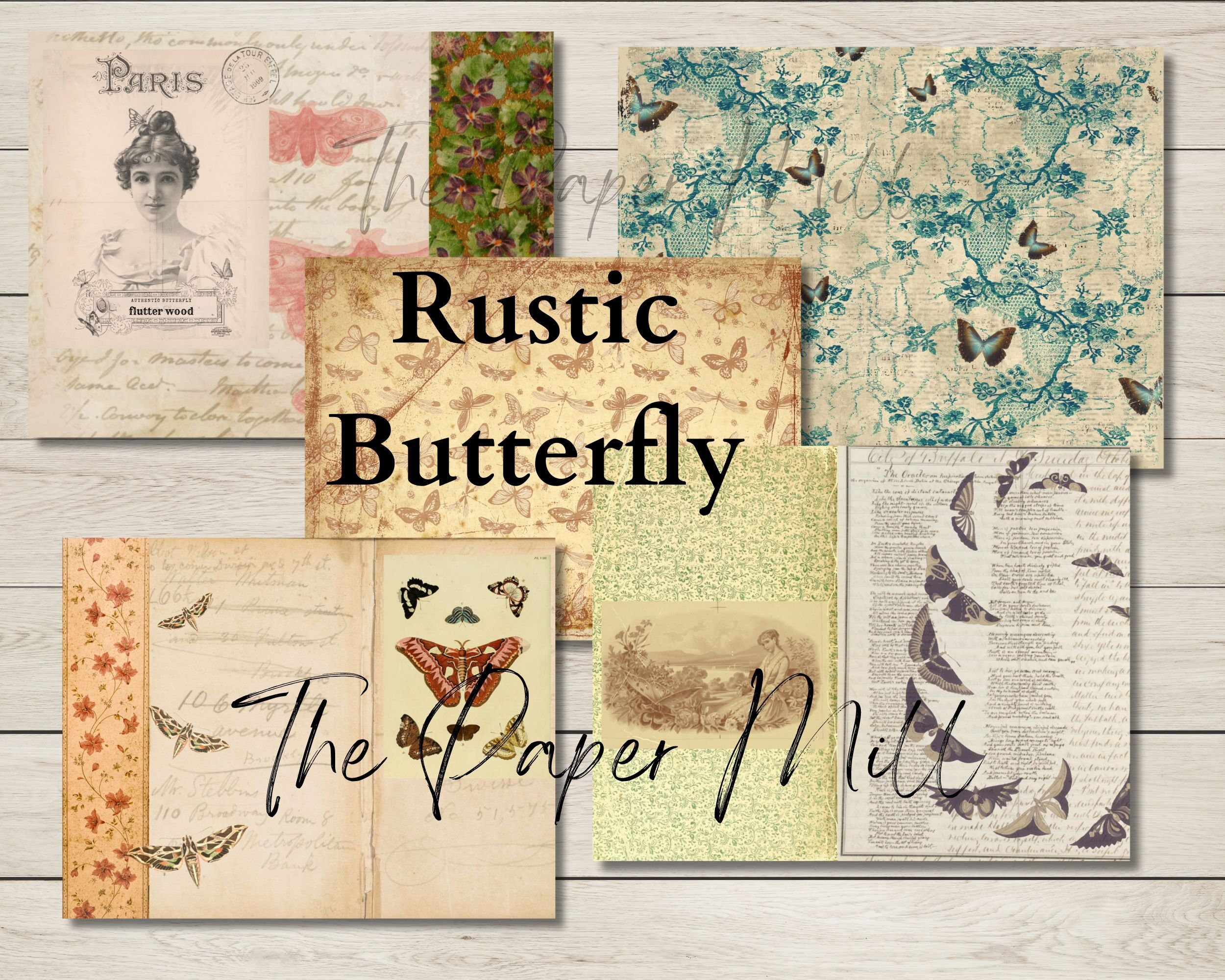 Rustic Butterfly Printable Collection - Digital Download - Antique ...
