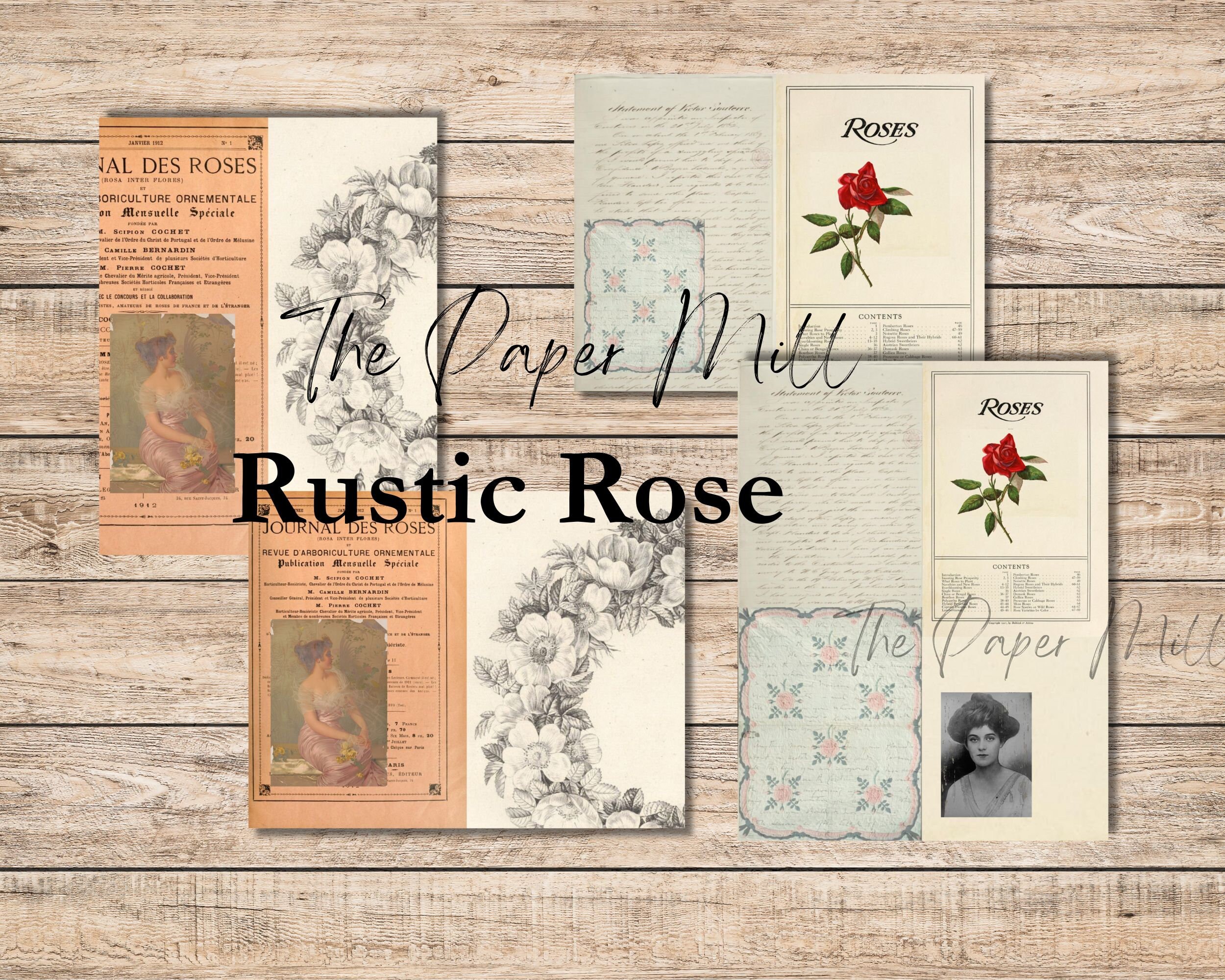 Vintage Rustic Rose Printable Collection - Digital Download - Antique ...