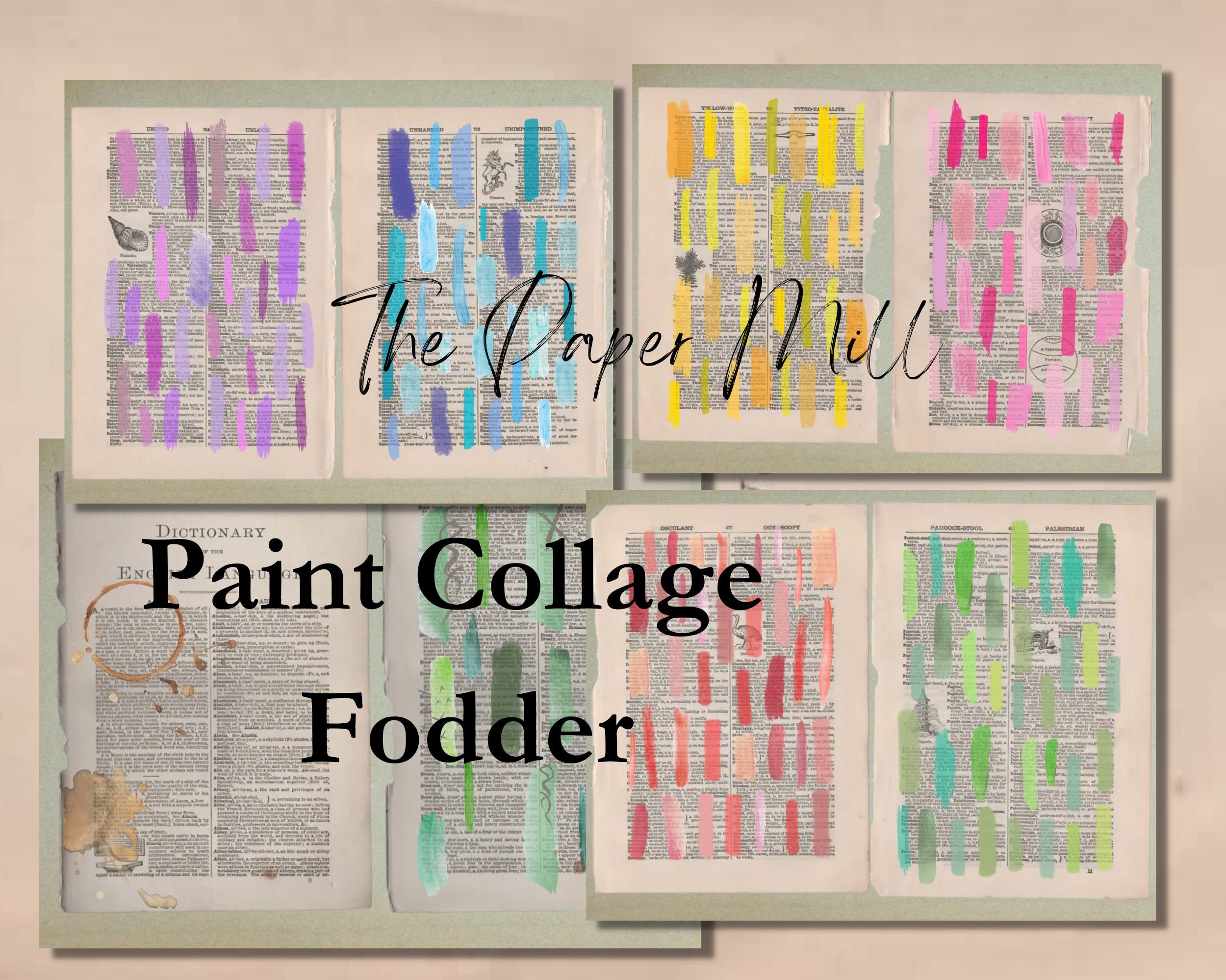 Digital Download Collage Fodder Junk Journal Kit, Printable Papers ...