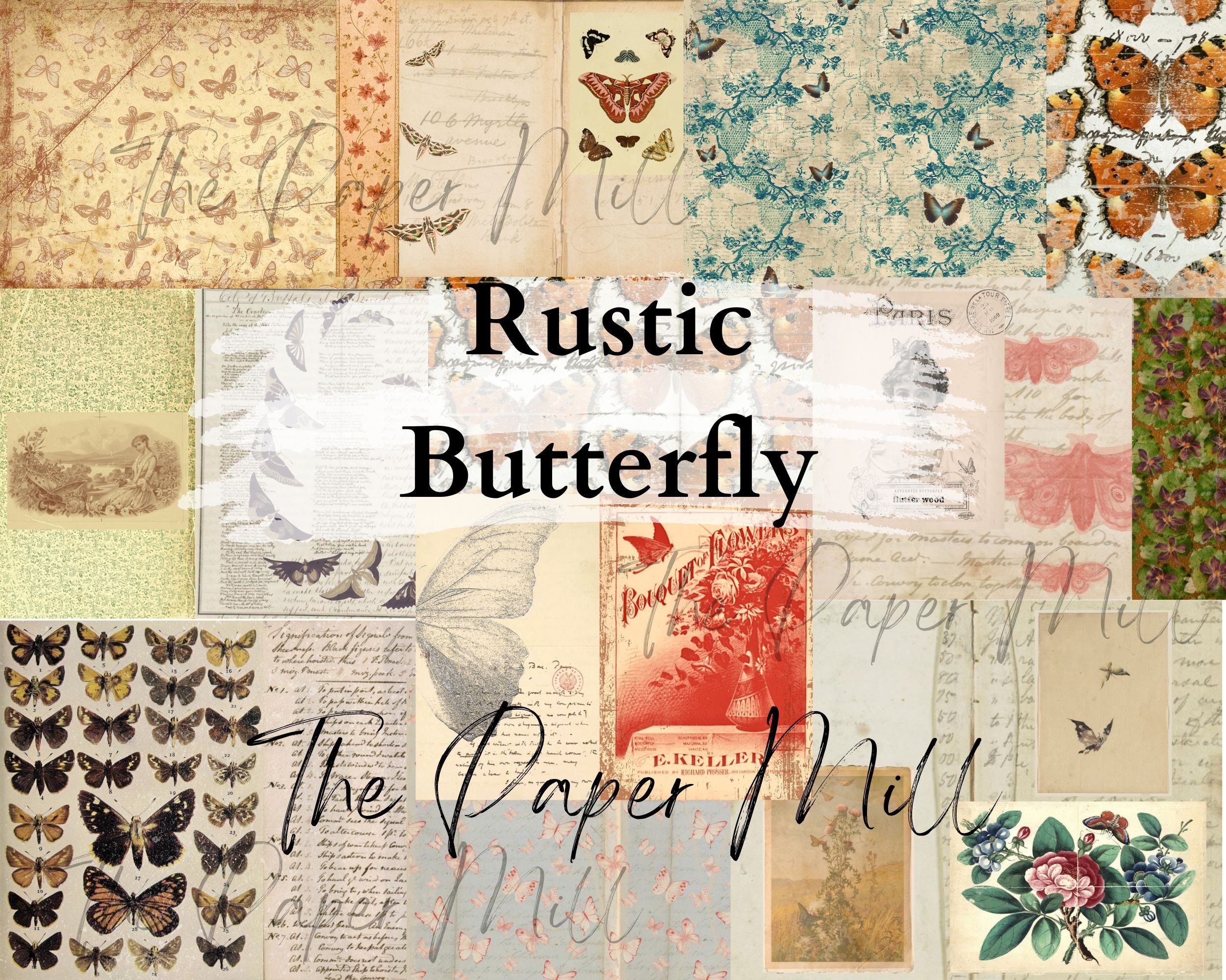 Rustic Butterfly Printable Collection - Digital Download - Antique ...