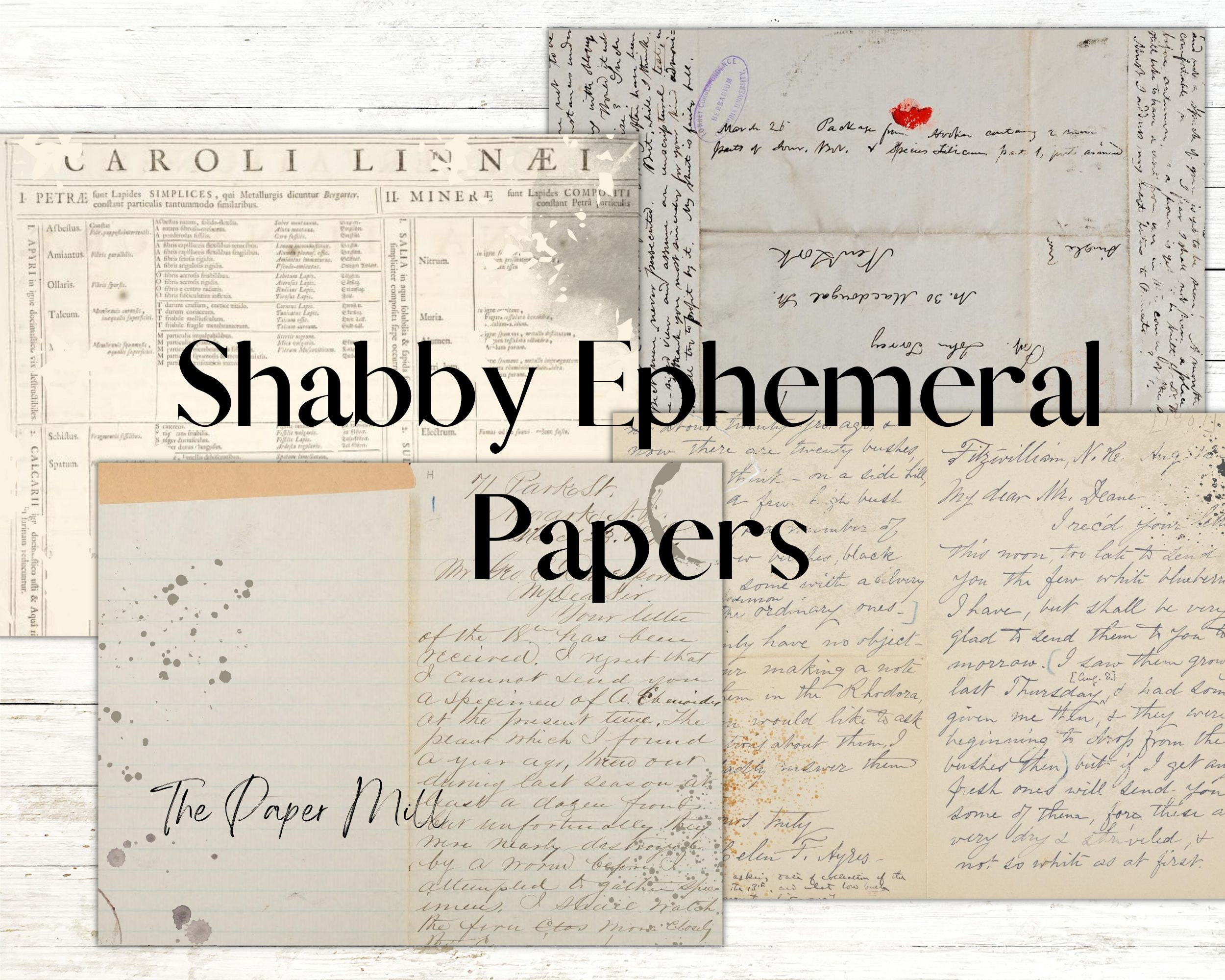 Shabby Antique Ephemeral Papers Junk Journal Kit, Grungy Vintage ...