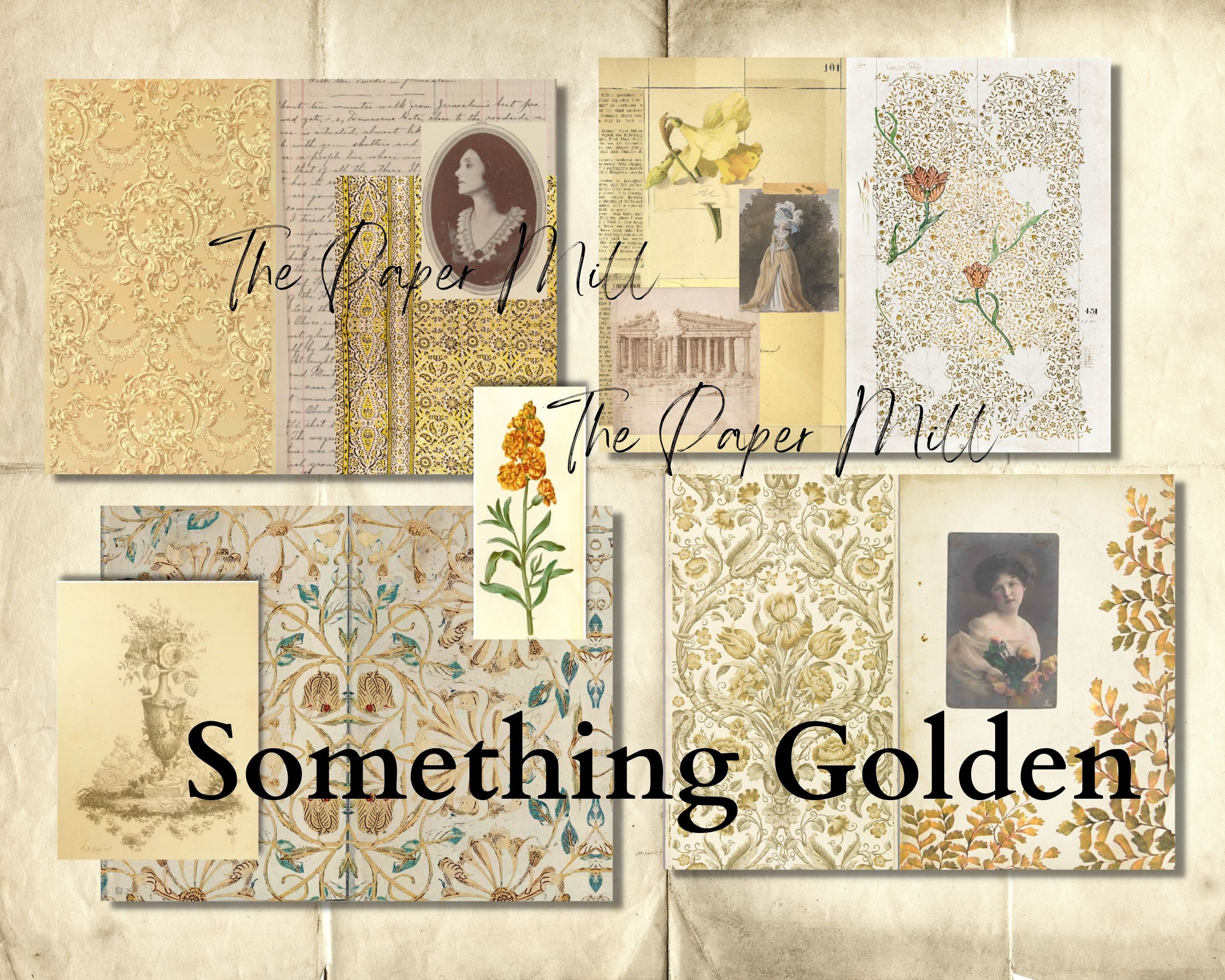 Vintage Something Golden Journal, Printable, Digital Download, Collage ...