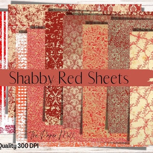 Red Vintage Ephemera DIGITAL DOWNLOAD Junk Journal Journaling Printable ...