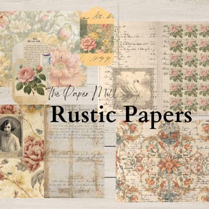 Vintage Rustic Papers Printable Collection - Digital Download - Antique ...