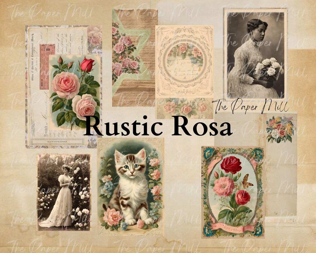 Vintage Rustic Rosa Printable Collection - Digital Download - Antique ...