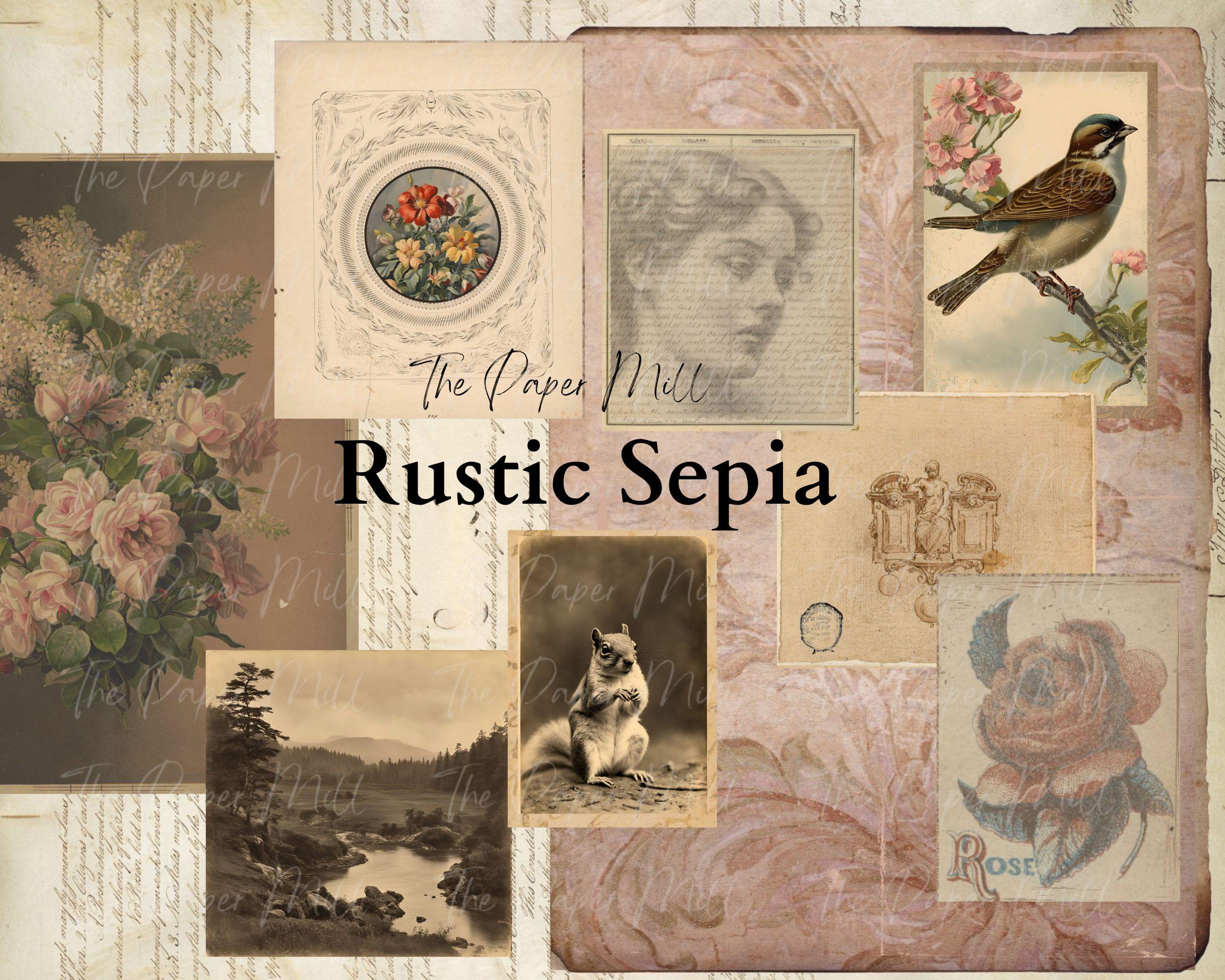 Vintage Rustic Sepia Printable Collection Digital Download Antique ...