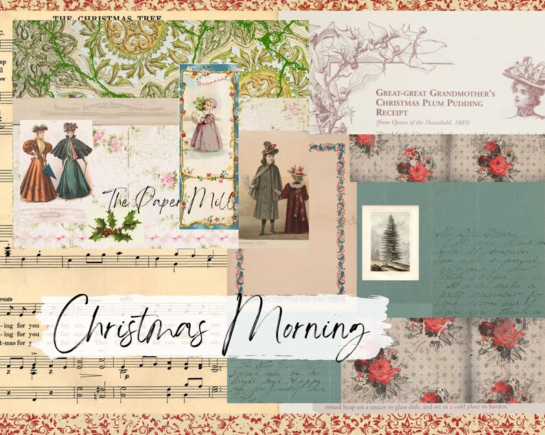 Christmas Morning Vintage Printable Collection - Digital Download ...