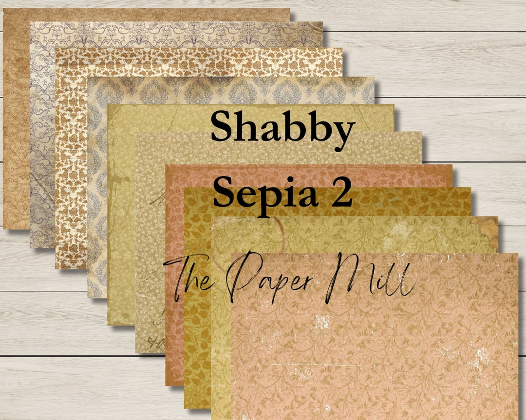 Shabby Sepia Papers Junk Journal Kit, Grungy Vintage Printable Ephemera ...