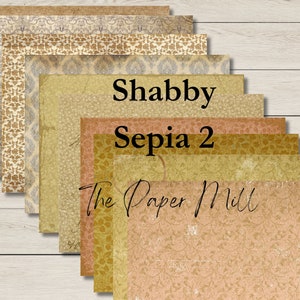 Shabby Sepia Papers Junk Journal Kit, Grungy Vintage Printable Ephemera ...