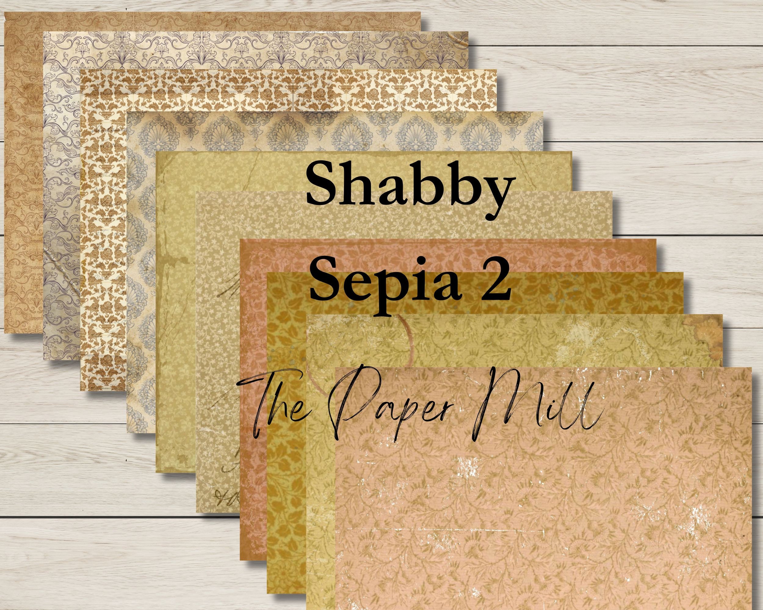 Shabby Sepia Papers Junk Journal Kit, Grungy Vintage Printable Ephemera ...