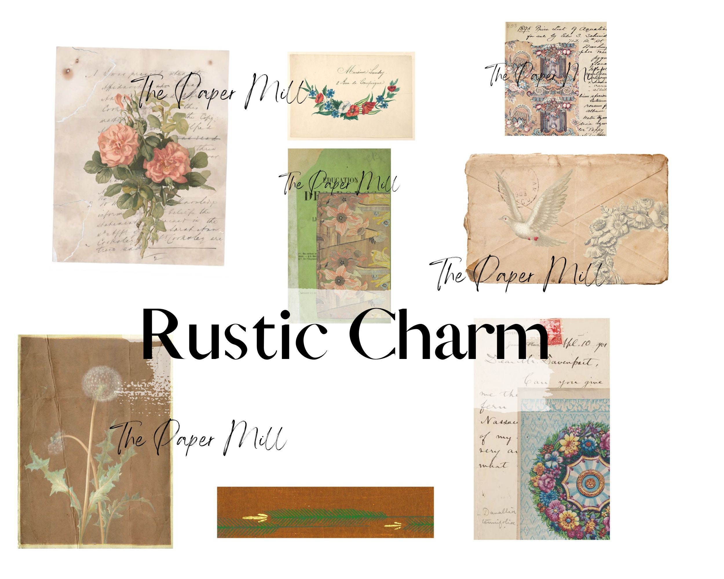 Vintage Rustic Printable Collection - Digital Download - Antique Papers ...