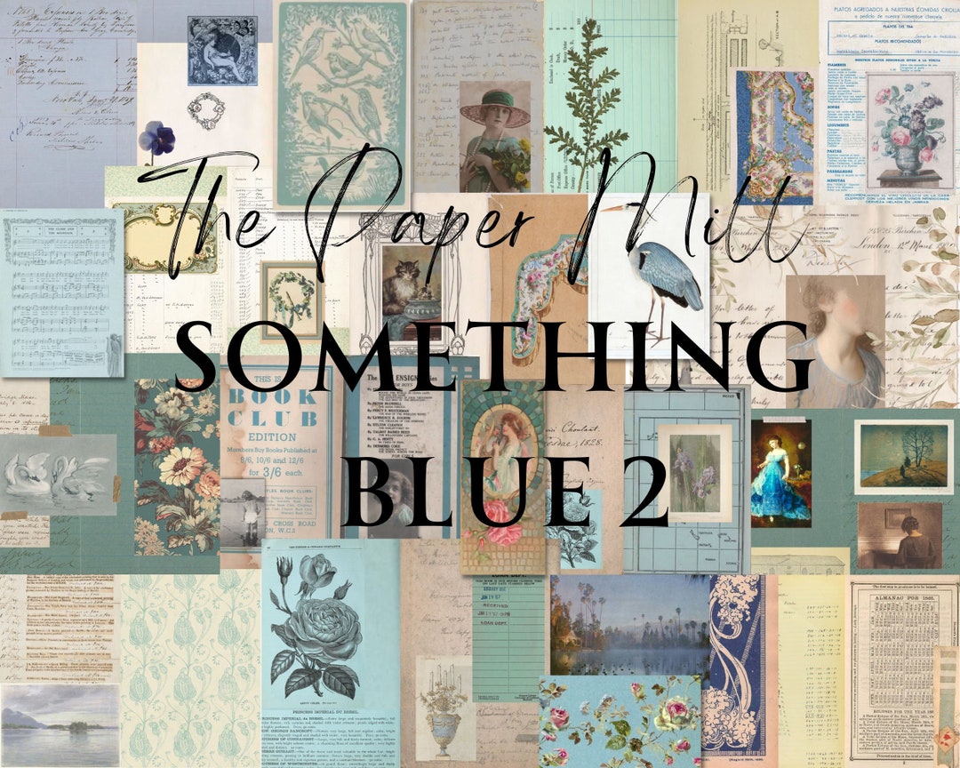 Vintage Something Blue Journal, Printable, Digital Download, Collage ...