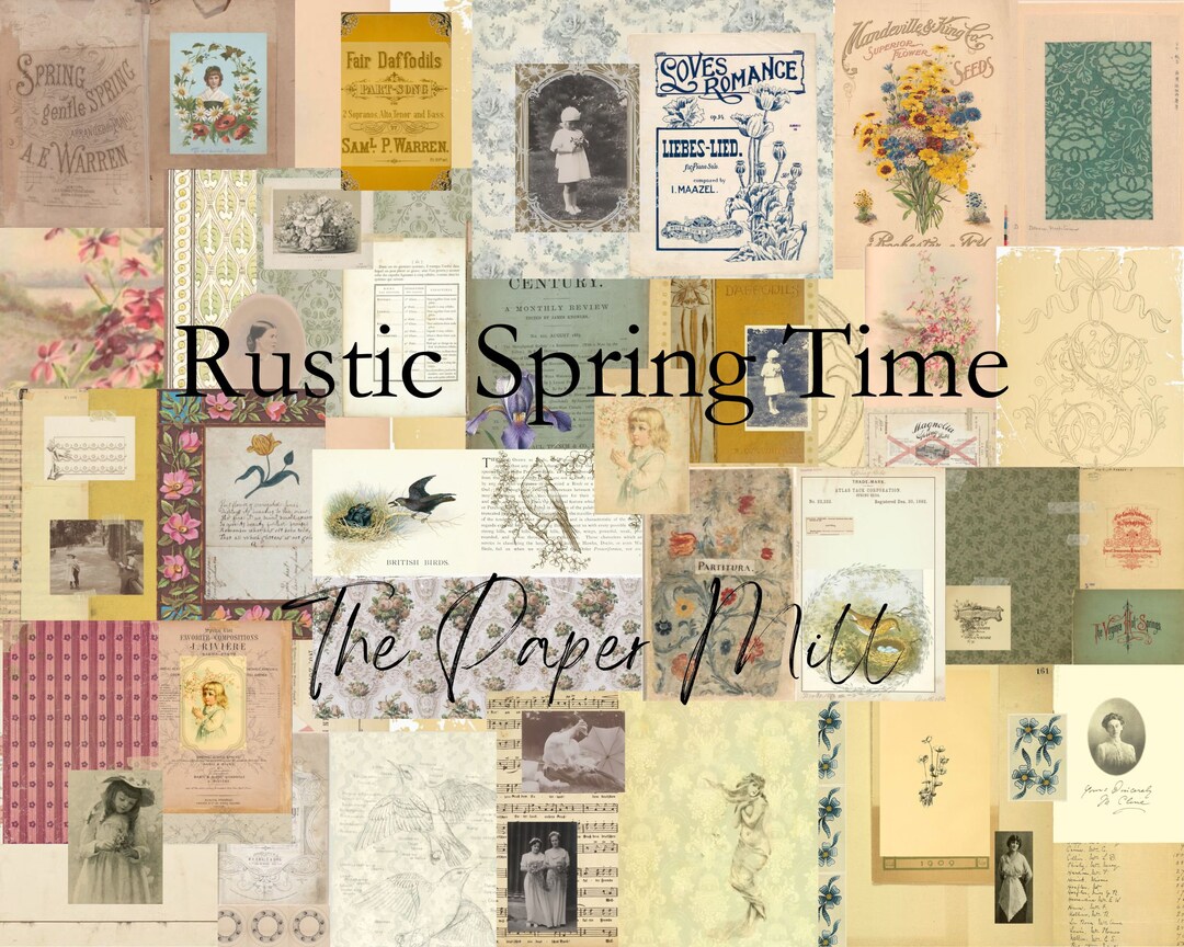 Vintage Rustic Spring Time Printable Collection - Digital Download ...