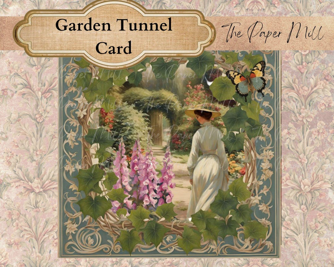 Tunnel Book, Peep Show Box, DIY Summer Garden Card, Vintage Paper ...