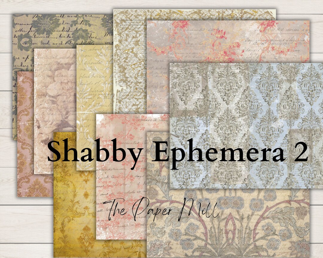 Shabby Ephemera Papers Junk Journal Kit, Grungy Vintage Printable ...