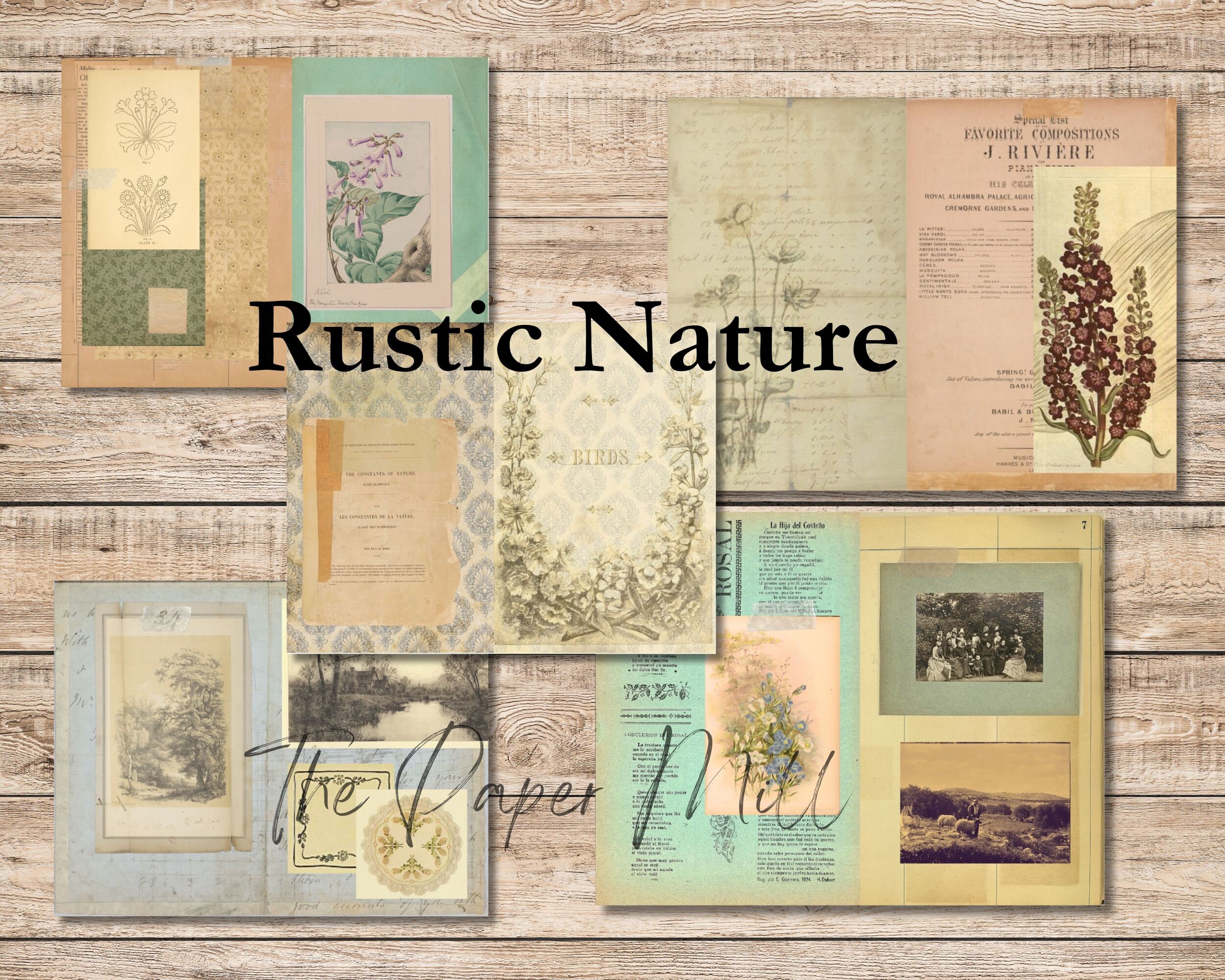 Vintage Rustic Nature Printable Collection - Digital Download - Antique ...