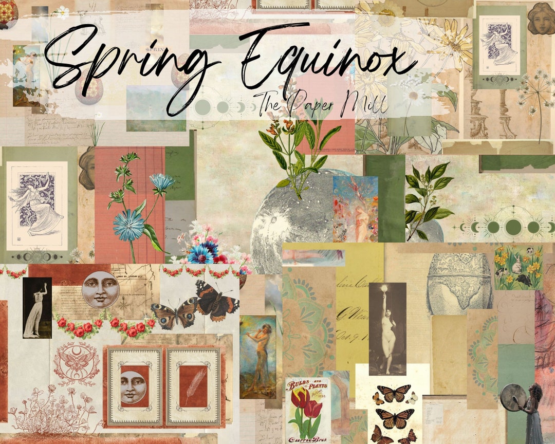 Spring Equinox Journal, Printable, Digital Download, Collage Sheet ...