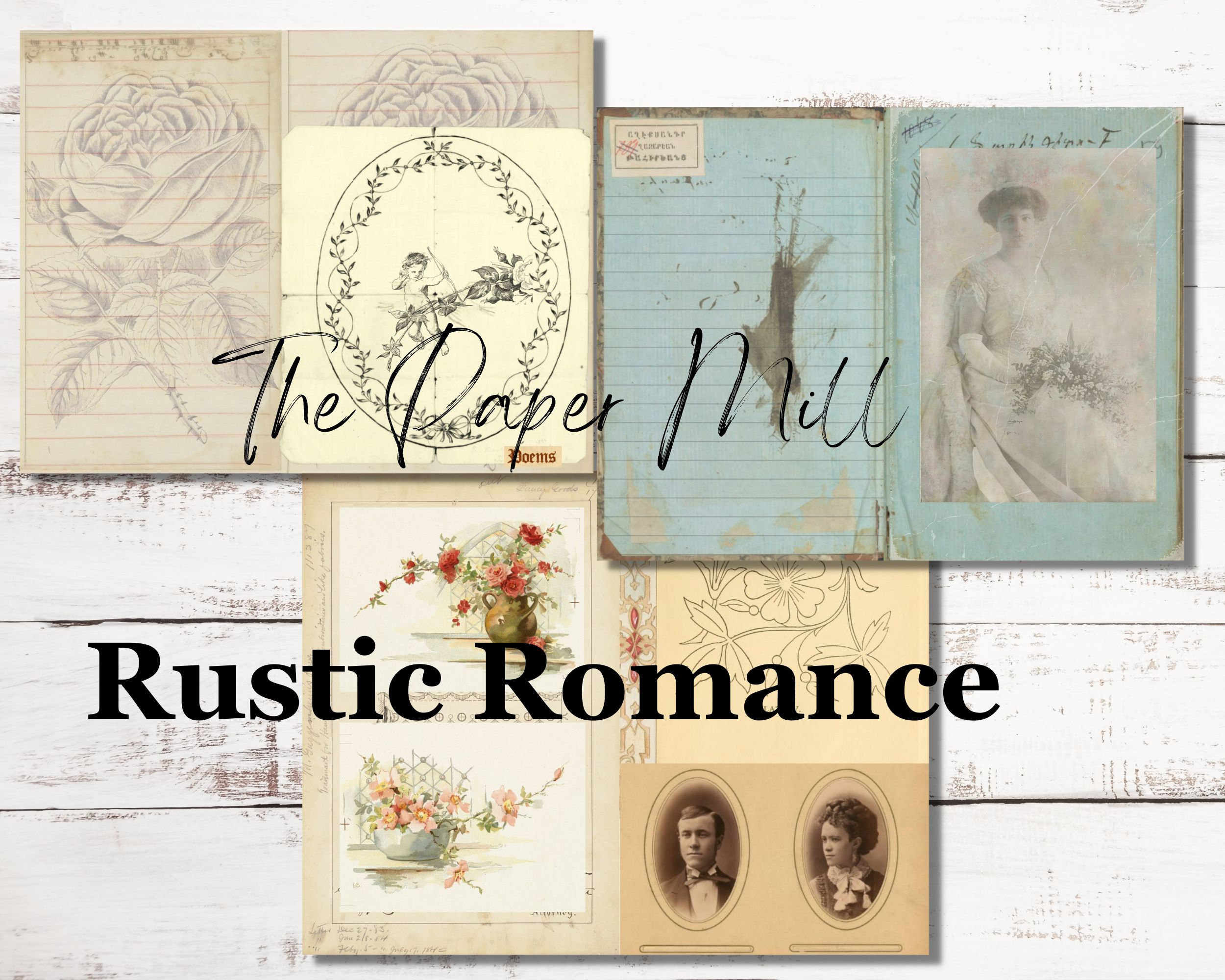 Rustic Romance Printable Collection - Digital Download - Antique Papers ...