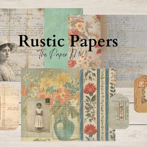 Vintage Rustic Papers Printable Collection - Digital Download - Antique ...