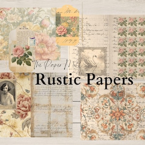 Vintage Rustic Papers Printable Collection - Digital Download - Antique ...