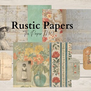 Vintage Rustic Papers Printable Collection - Digital Download - Antique ...