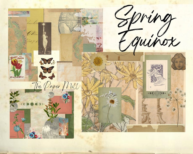 Spring Equinox Journal, Printable, Digital Download, Collage Sheet ...