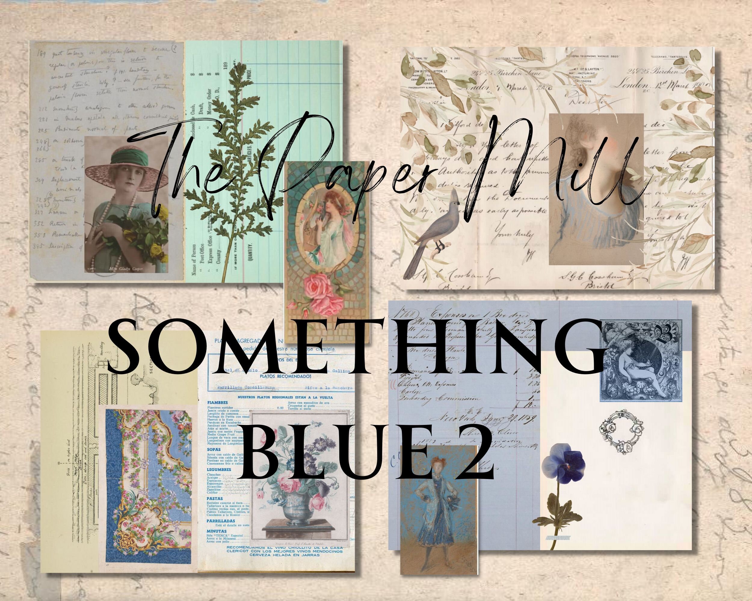 Vintage Something Blue Journal, Printable, Digital Download, Collage ...