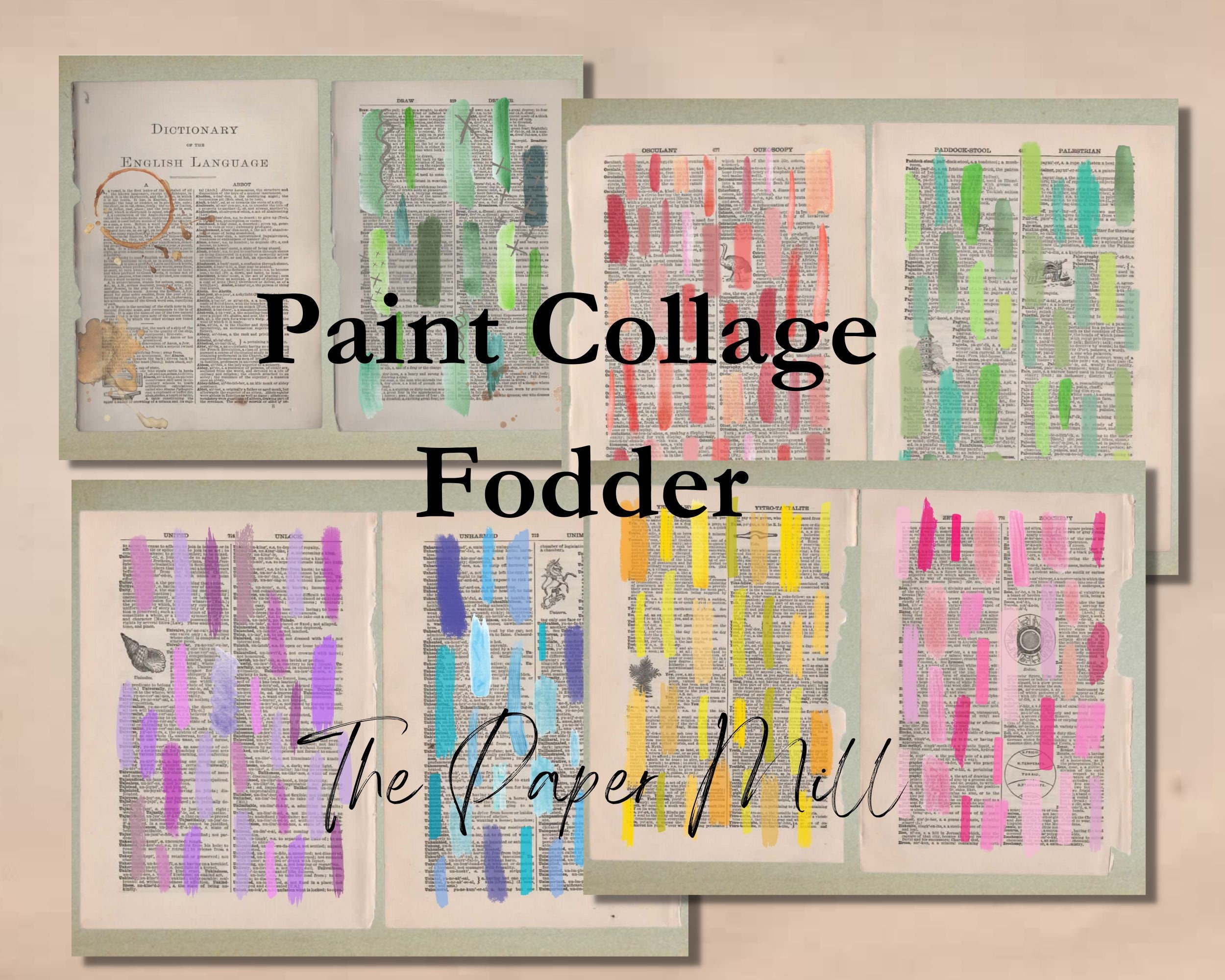 Digital Download Collage Fodder Junk Journal Kit, Printable Papers ...