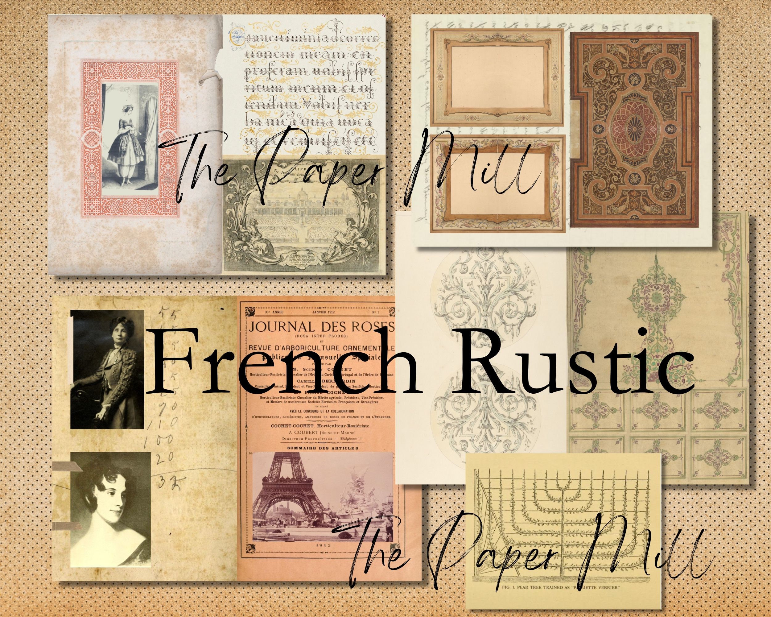 Vintage French Rustic Printable Collection - Digital Download - Antique ...