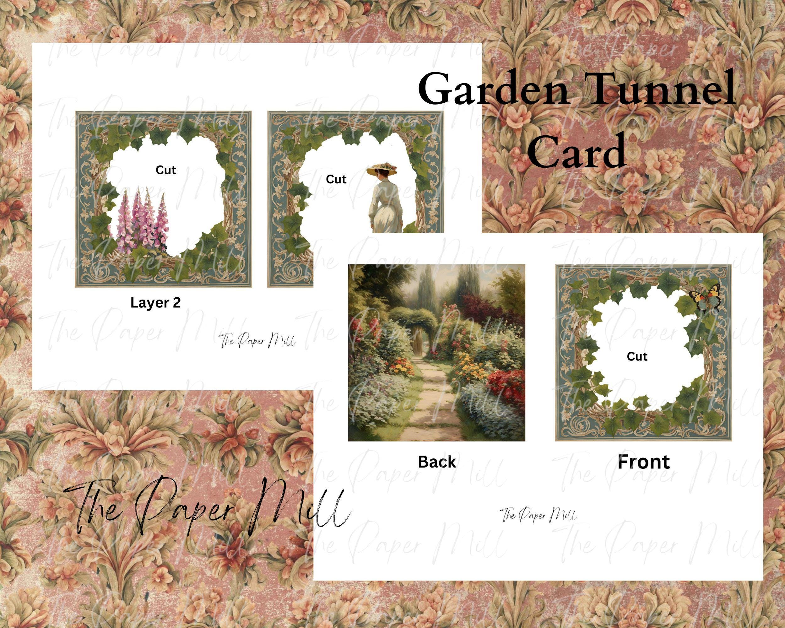 Tunnel Book, Peep Show Box, DIY Summer Garden Card, Vintage Paper ...