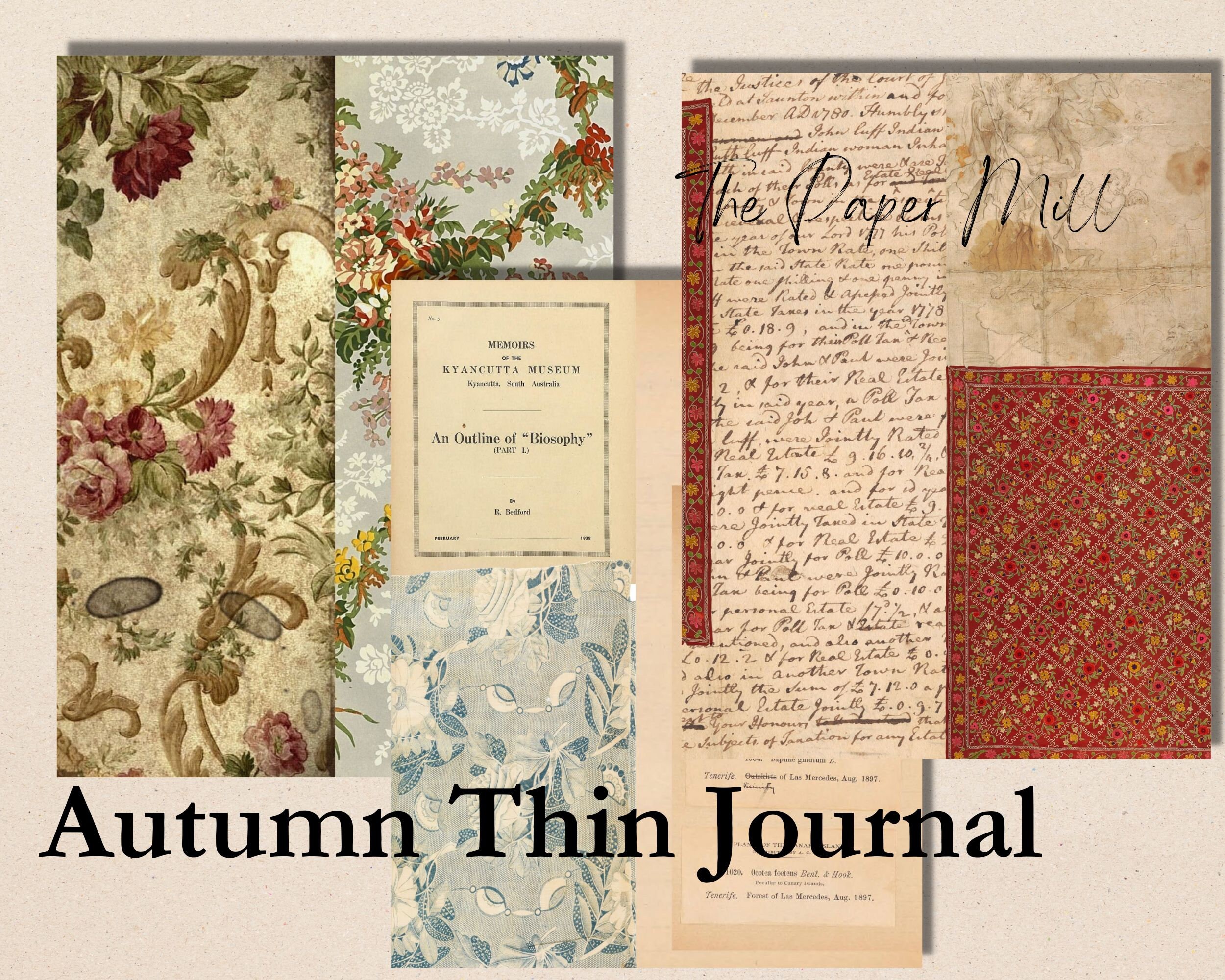 Printable Fall Autumn Thin Journal Kit, Printable Papers, Digital ...