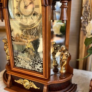 Victorian Ansonia Company Antique 1800s Walnut Brass Mantel Pendulum Clock - Etsy