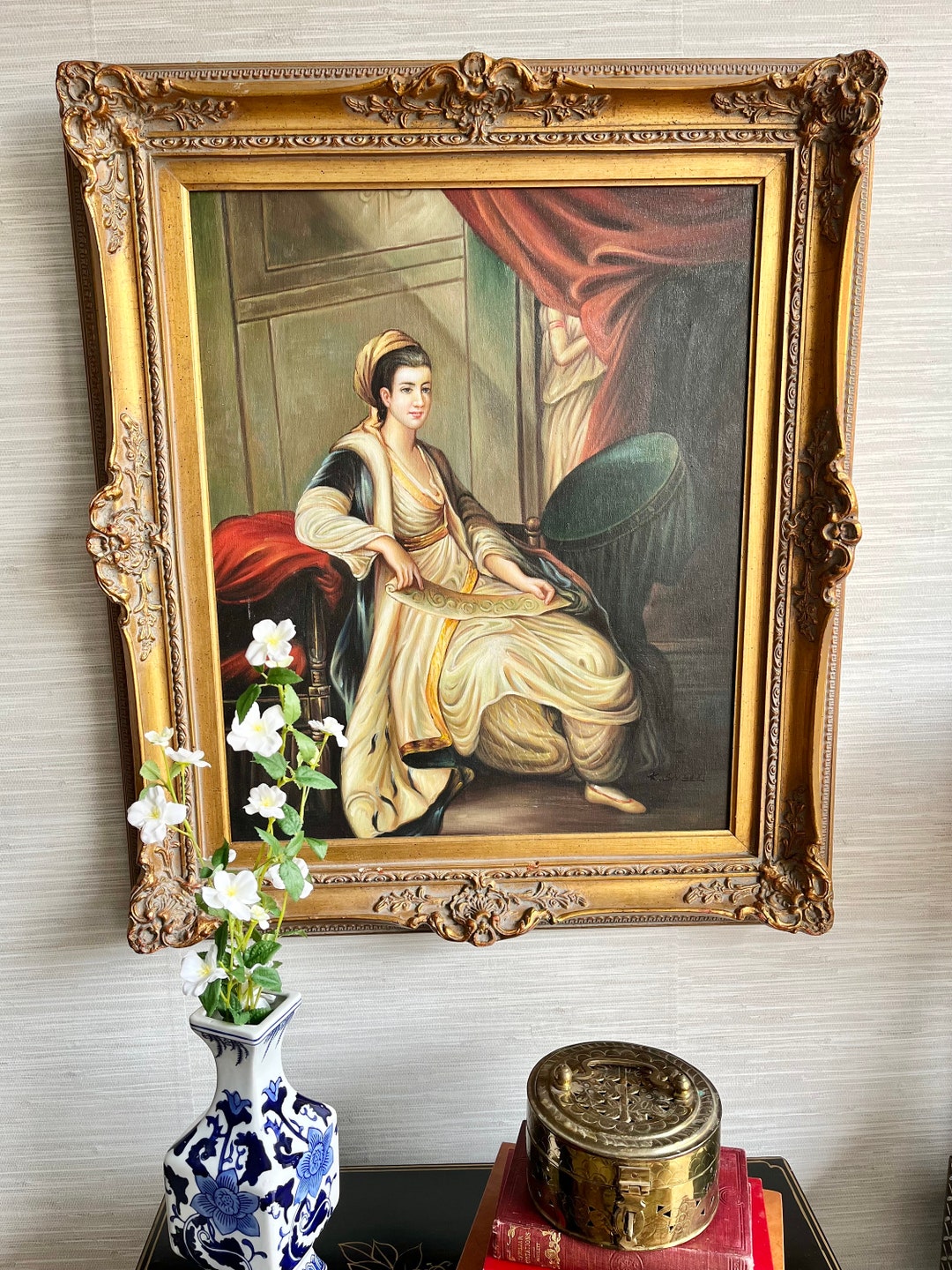 Vintage Painted Portrait of the Duchess of Richmond Angelica Kauffman ...