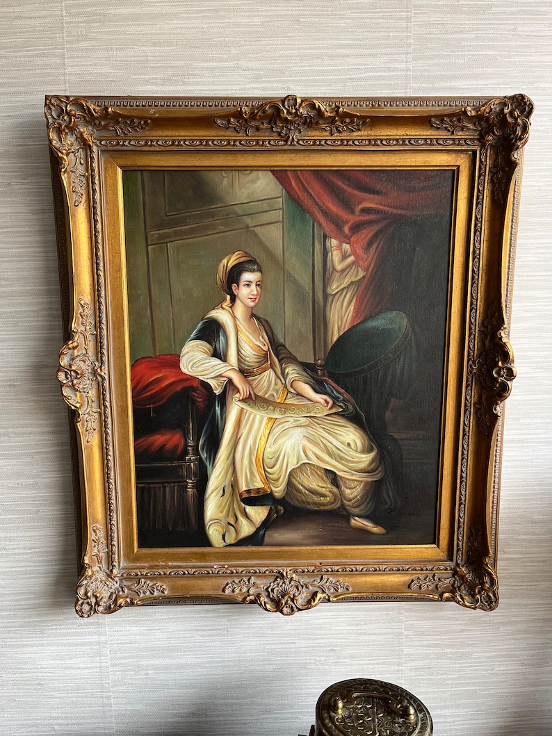 Vintage Painted Portrait of the Duchess of Richmond Angelica Kauffman ...