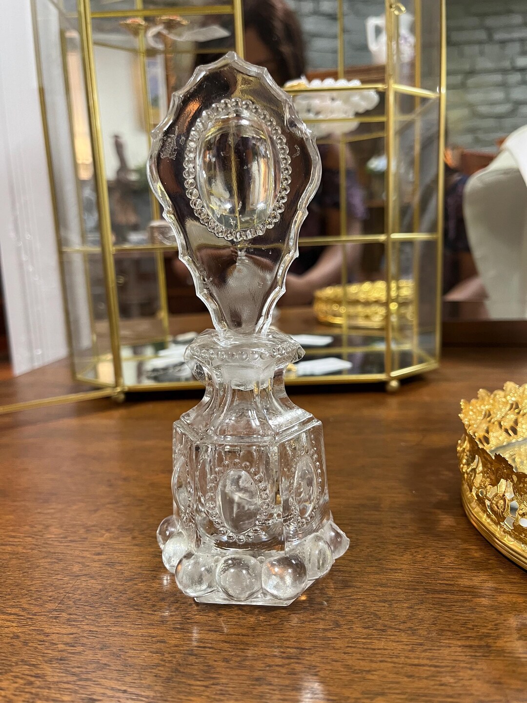 Vintage 1940s Glass Perfume Bottle, L.E. Smith Perfume Bottle With ...
