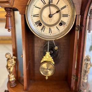 Victorian Ansonia Company Antique 1800s Walnut Brass Mantel Pendulum Clock - Etsy